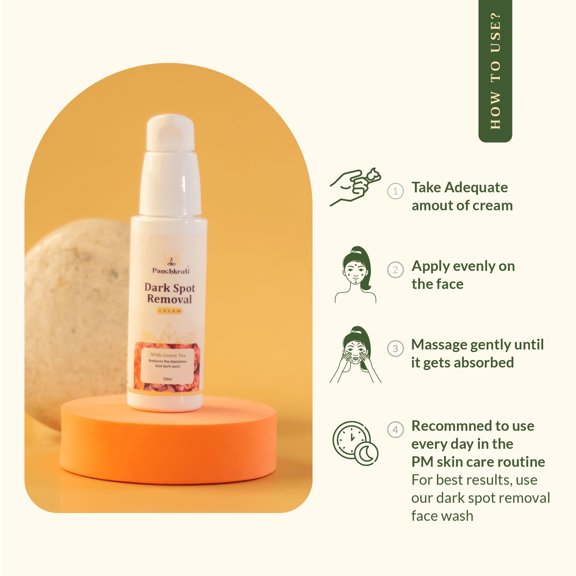Dark Spot Removal Cream with Green Tea, Liquorice and Haldi